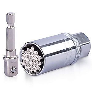 Universal Socket Tool Redesigned with Stronger Hexagon Pins By Wrenchit: Endeavor Tool That Instantly Adjusts To All Shapes And Sizes Of Bolts, Screws, Hooks And Nuts, Great for Gifts! (9-21mm)