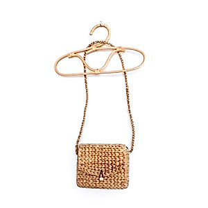 PURPLELILY Nordic Natural Rattan Wall Hooks Clothes Hanger Hanging Hat Coat Organizer Rack Home Hotel Kids Room Decoration Home Kids Room Decoration