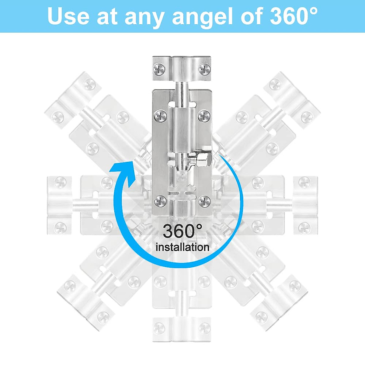 FATLODA 2 Pack Barrel Bolt Latch, Slide Bolt Latch 3 Inches Slide Latch Lock, Thickened Stainless Steel Sliding Lock for Door, Brushed Finish Sliding Bolt Lock, Sliding Bolt Latch with 12PCS Screws