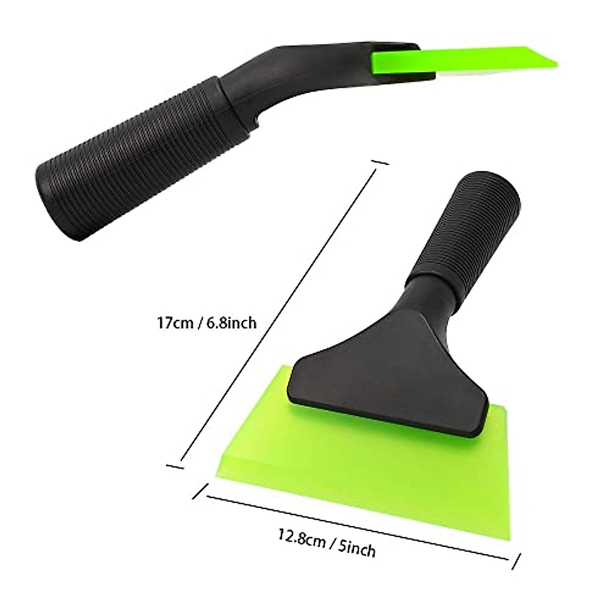 FOSHIO Small Squeegee with 5 Inch Green Rubber Blade Mini Wiper Window Tinting Tools for Mirror Glass Window Cleaner with Non-Slip Handle