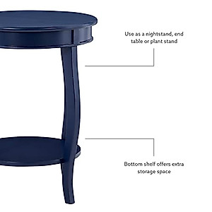 Powell Navy Blue Shapely Legs and Shelf Phipps Round Side Table