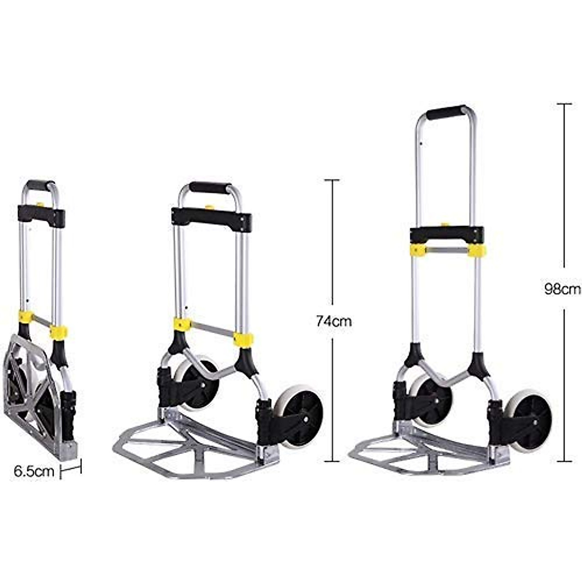 Shopping Trolley on Wheels Multi Function Shopping Cart Lightweight Aluminium Barrow Cart Mini Folding Trolley Storage Hand Trucks,