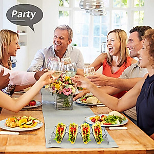 Taco Holders set of 2,Stainless Steel Taco Shell Holder Stand,Taco Tray Plates for Taco Bar Gifts Accessories,Holds 4 Tacos Each,Oven Safe for Baking, Dishwa sher and Grill Safe