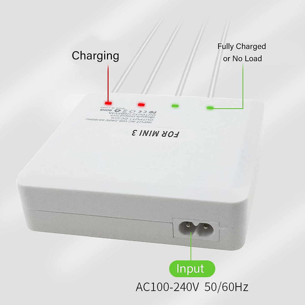 Tnfeeon Drone Battery Charging Hub, 4 Way Plastic Casing 5V 3A USB Output Drone Battery Charger for Mini 3 Pro (US Plug 100‑240V)