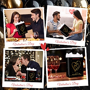 FLYAB Happy Valentines Day Gift Bag with Tissue Paper 13" Large Valentine Gift Bags with Handle for Her Him Valentines Anniversary Wedding Gift Bags for Girlfriend Boyfriend Wife Husband Women