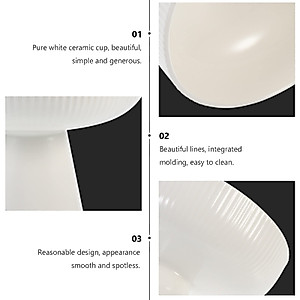 White Footed Bowl Ceramic Dessert Cup Ice Cream Bowls Sundae Cups Footed Dessert Bowls Yogurt Bowl Pudding Bowl Nordic Style Ice Cream Cup Decorative Display Stand