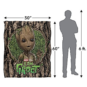 I Am Groot Blanket, 50"x60" Groot Waving Silky Touch Super Soft Throw Blanket