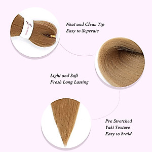 27 Braiding Hair Pre Stretched 26 inch 8 packs Honey Blonde Braiding Hair for Braids Professional Soft Yaki Synthetic Braids Hair Extension Hot Water Setting