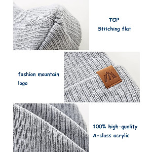 LMLALML 2 Pack Beanie for Baby Boys Soft Knit Baby Winter Hat Stripe Warm Baby Beanies