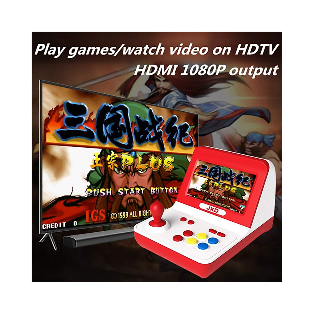 New JXD classic nostalgia big rocker retro Multiplayer mini arcade console Dual-core 32GB build in 9000 games more than 10 simulators such as mame/CPS/arcade mp3 mp4