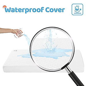 Foambesty® Waterproof Pack n Play Mattresses (38''x26''x3''), Fitted Pack and Play Mattress Pad, Dual Sided Soft Mini Crib Mattress for Baby & Toddlers, Travel Playard Pad, Includes Carry Strap