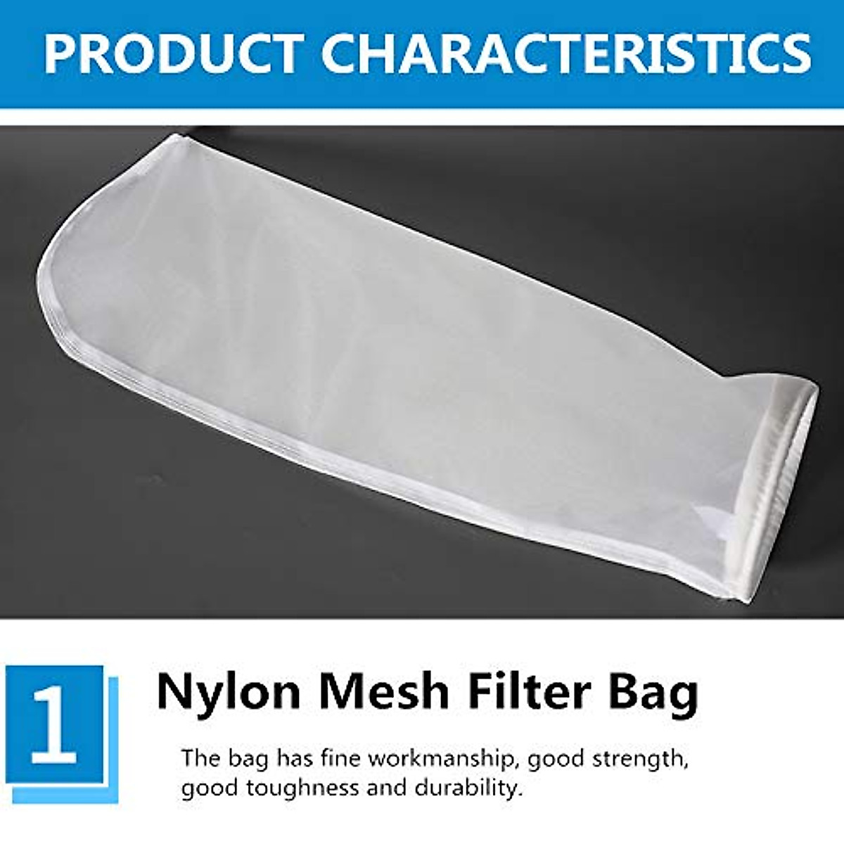 Nylon Mesh Filter Socks Bag 7 Inch Ring 75 Micron by 16 Inch Long NMO Filter Bags -1Pack (75 Micron 7" x 16")