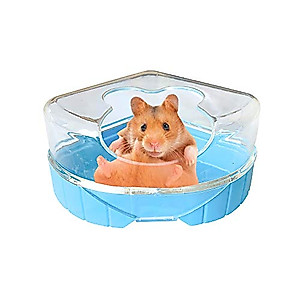 PINVNBY Hamster Bathroom Gerbil Plastic Sand Dry Bath Container Small Animal Sauna Toilet Sandbox  with Scoop for Hamster Gerbil Rat Mice and Small Animal
