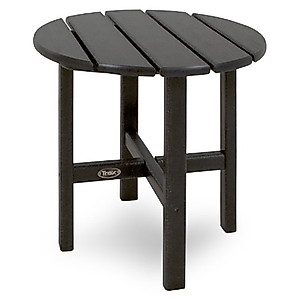 Trex Outdoor Furniture Cape Cod Round 18-Inch Side Table, Charcoal Black