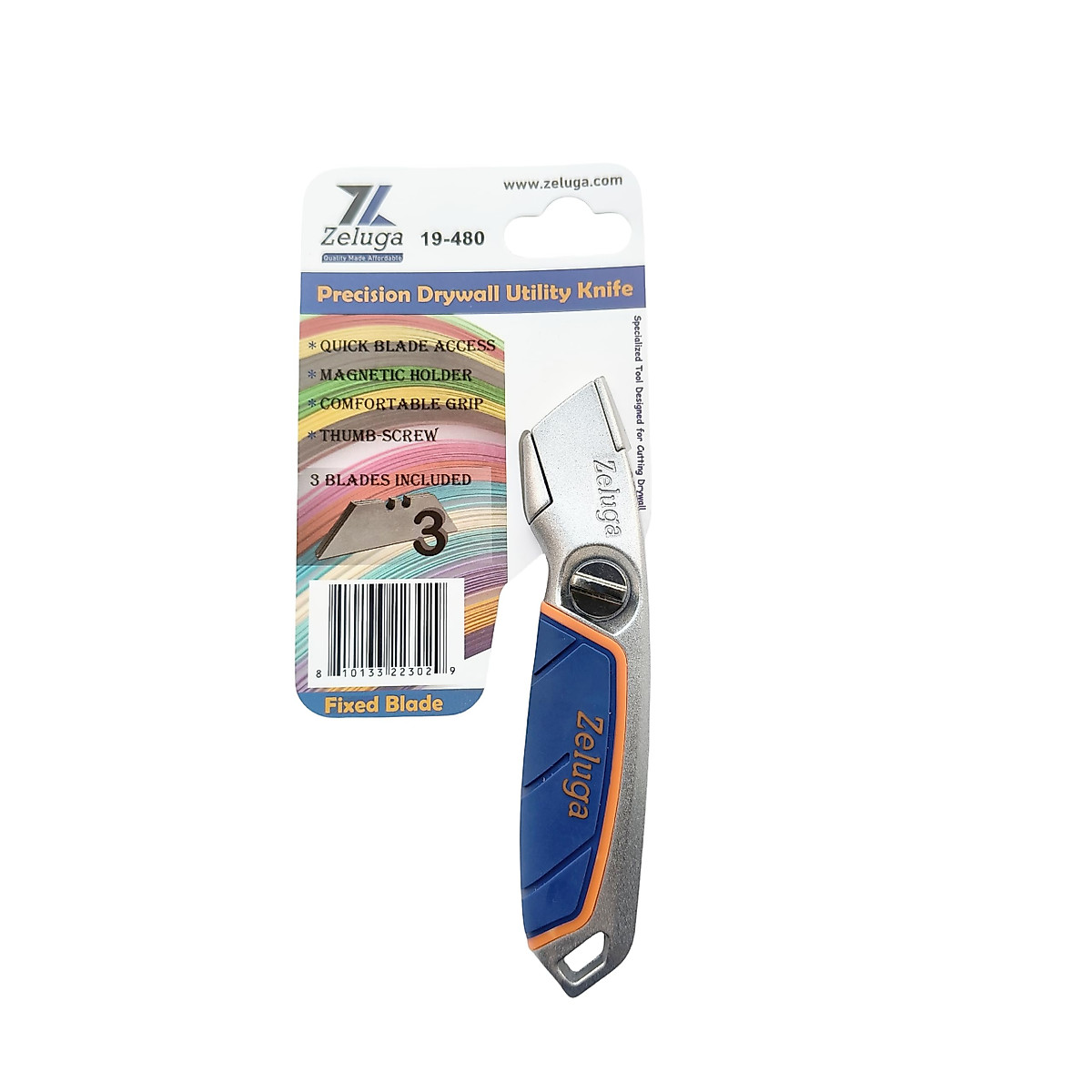 Zeluga 19-480 Precision Drywall Fixed Blade Utility Knife