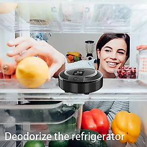 AIRPROSSING Rechargeable Refrigerator Air Purifier, Ozone Purification System, Screen design,3 Speed, Portable Mini refrigerator deodorizer for Car, Bedroom,Shoe Cabinet, Refrigerator (white)