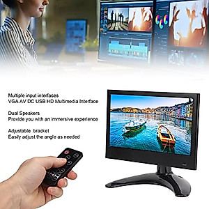 CHICIRIS Gaming Monitor, 1024x600 VGA AV DC USB Portable Monitor 7 Inch for Office (US Plug)