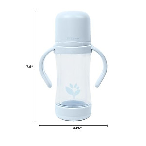 green sprouts® Glass & Sprout Ware® Sip & Straw 5oz., 6mo+, Plant-Plastic, Platinum-Cured Silicone, Dishwasher Safe, Grows with Baby, Tested for Hormones, 5oz, Light Blueberry