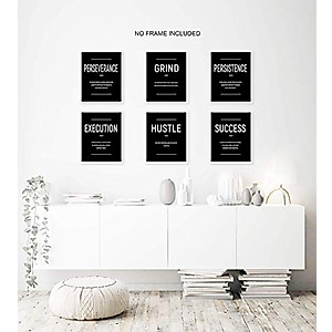 Inspirational Wall Art, Office Wall Decor, Motivational Wall Art, Positive Quotes & Sayings Posters, Wall Art for Living room and Bedroom, Office Decor (Set of 6, 8X10in, Unframed)