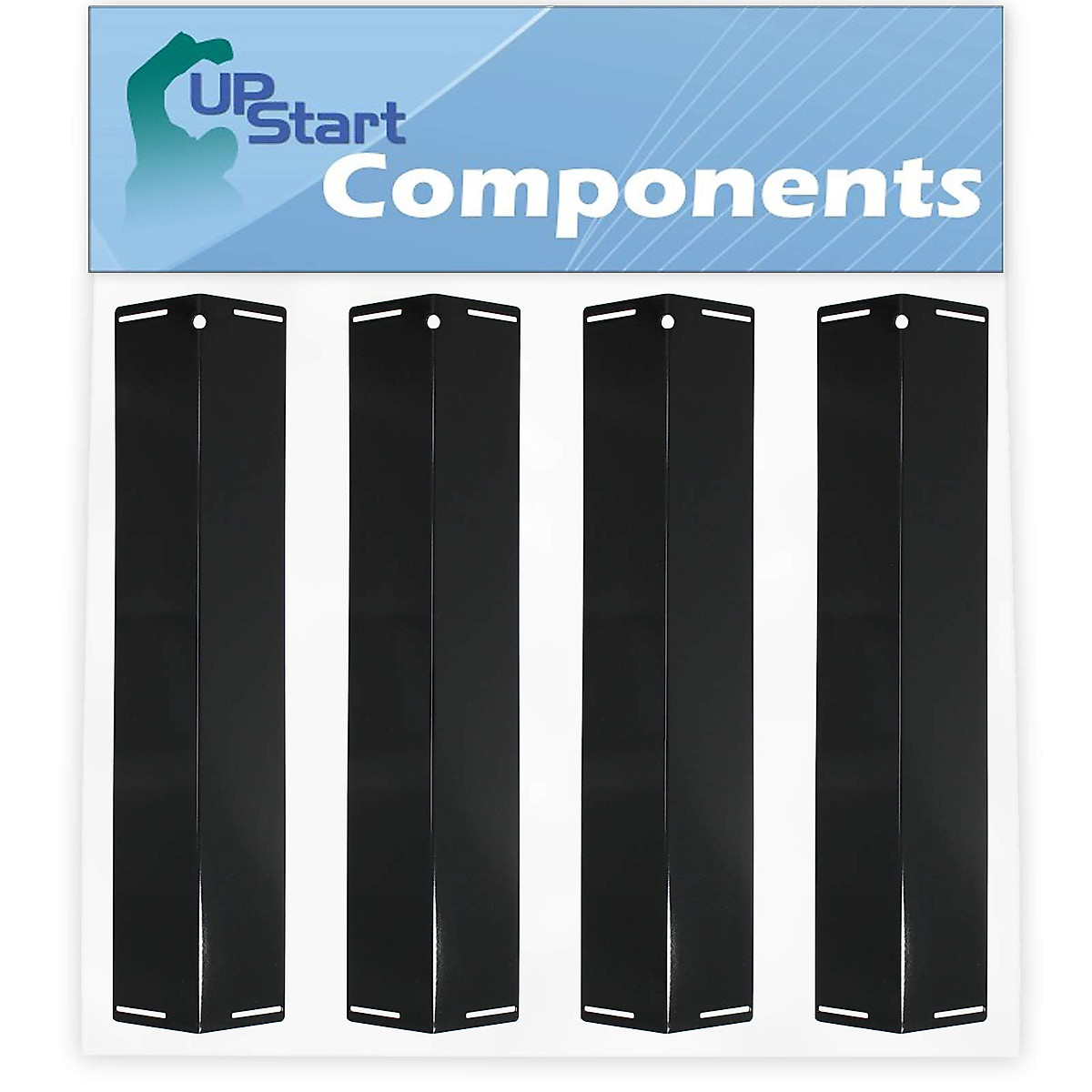 4-Pack BBQ Grill Heat Shield Plate Tent Replacement Parts for Charbroil 463714915 - Compatible Barbeque Porcelain Steel Flame Tamer, Flavorizer Bar, Vaporizer Bar, Burner Cover 16 1/2"