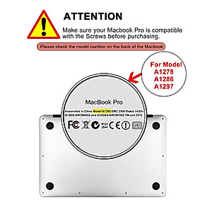 CCYO Replacement Screws 10 Sets for MacBook Pro 13" 15" 17" A1278 A1286 A1297 2009-2012, 10 PCs Bottom Back Case Cover Computer PC Screw
