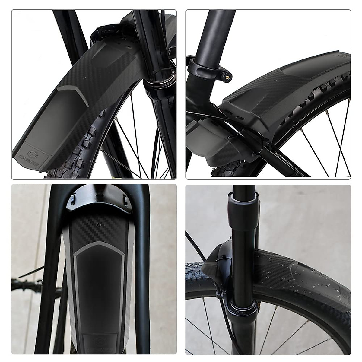 EZESO ESSENTIAL SKINCARE Mountain Bike Fender, MTB Mudguard, Front and Rear Bicycle Mudguard, Mud Guard Fits 20" 26" 27.5" 29" Universal Bike(2PCS)