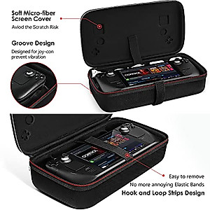 ivoler Carrying Case Designed for Steam Deck, Protective Hard Shell Carry Case Built-in AC Adapter Charger Storage, Portable Travel Carrying Case Pouch for Steam Deck Console & Accessories