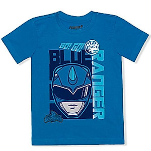 Power Rangers Red Ranger, Blue Ranger and Green Ranger Boys 3 Pack T-Shirts for Big Kids – Blue/Red/Grey