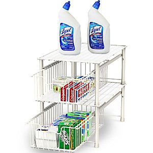 Simple Houseware Stackable Basket Drawer, White