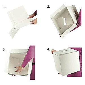 Beistle White Card Box Holder for Weddings, Baby Shower, Birthday and Graduation Celebrations 12" x 12"