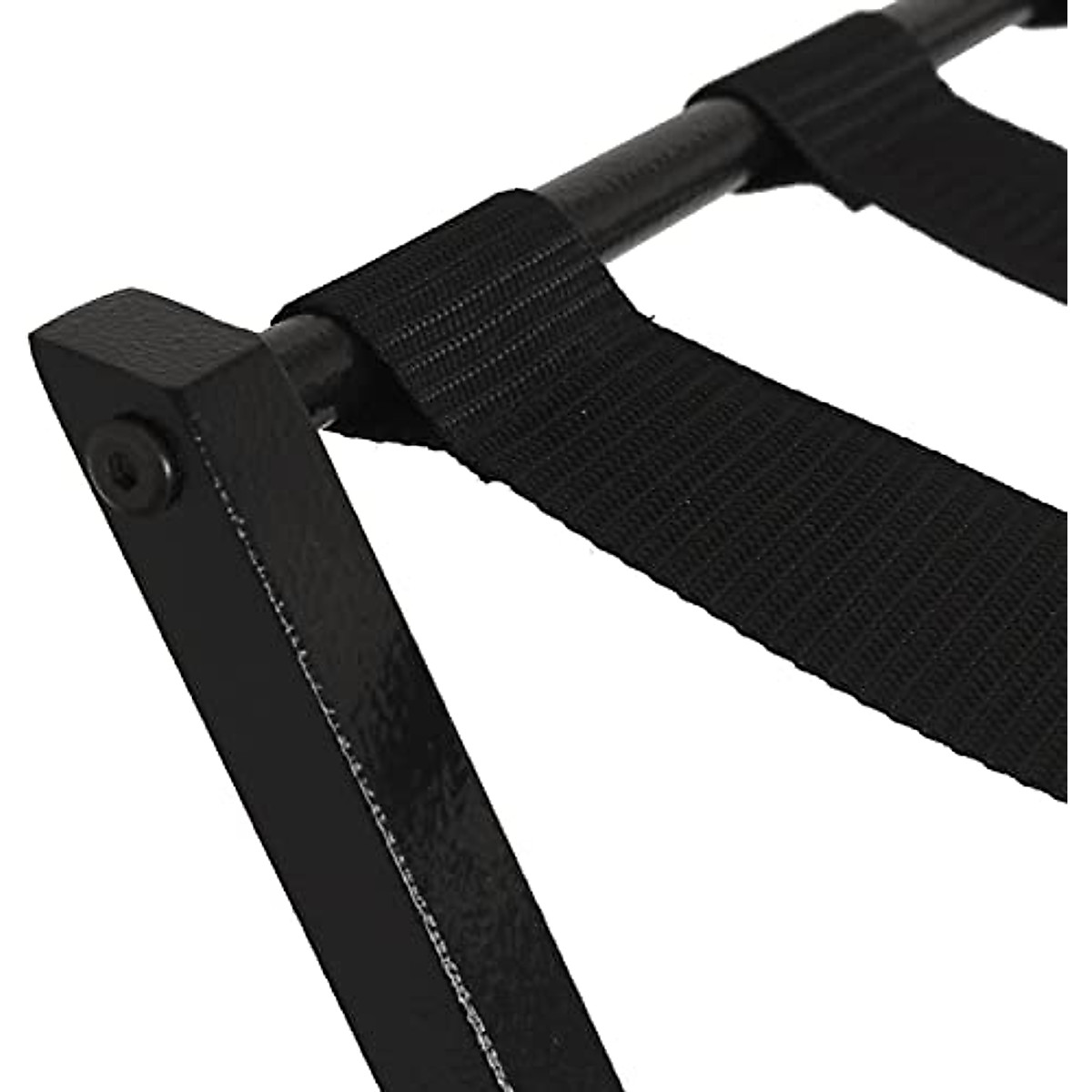 Heavy Duty Luggage Rack Folding Metal Suitcase Luggage Stand with Storage Shelf-2 Tiers, Black