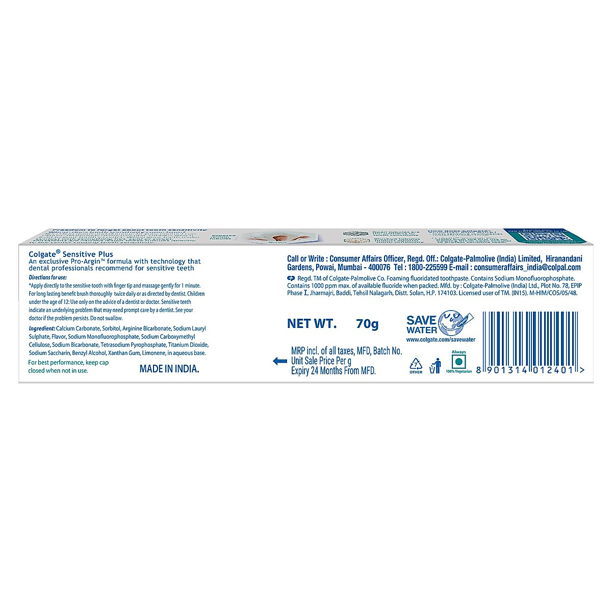 Colgate Toothpaste Sensitive Plus - 70g (Sensitivity)
