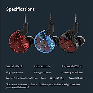 Kinboofi KZ ZS10 Earbuds Headphone, in Ear Monitor Hybrid 4 Balanced Armature and 1 Dynamic Driver Earphone with Detachable 2 Pins Cable for MP3 Player, Android Smart Devices (with Mic, Black)…