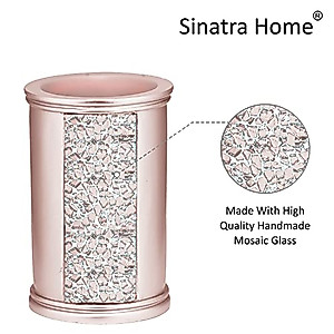Popular Bath Sinatra Modern Bath Tumbler Modern Classic Contemporary Decorative Beautiful Designs Bathroom Decor for Home Luxury Bath, Blush