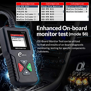 2024 Ver. EDIAG OBD2 Scanner YA-101 Auto Code Reader for Check Engine Light,O2 Sensor,EVAP Test,On-Board Monitor Test,Smog Check,OBD2 Diagnostic Scan Tool for All OBD2 Cars Since 1996-Upgrade Version