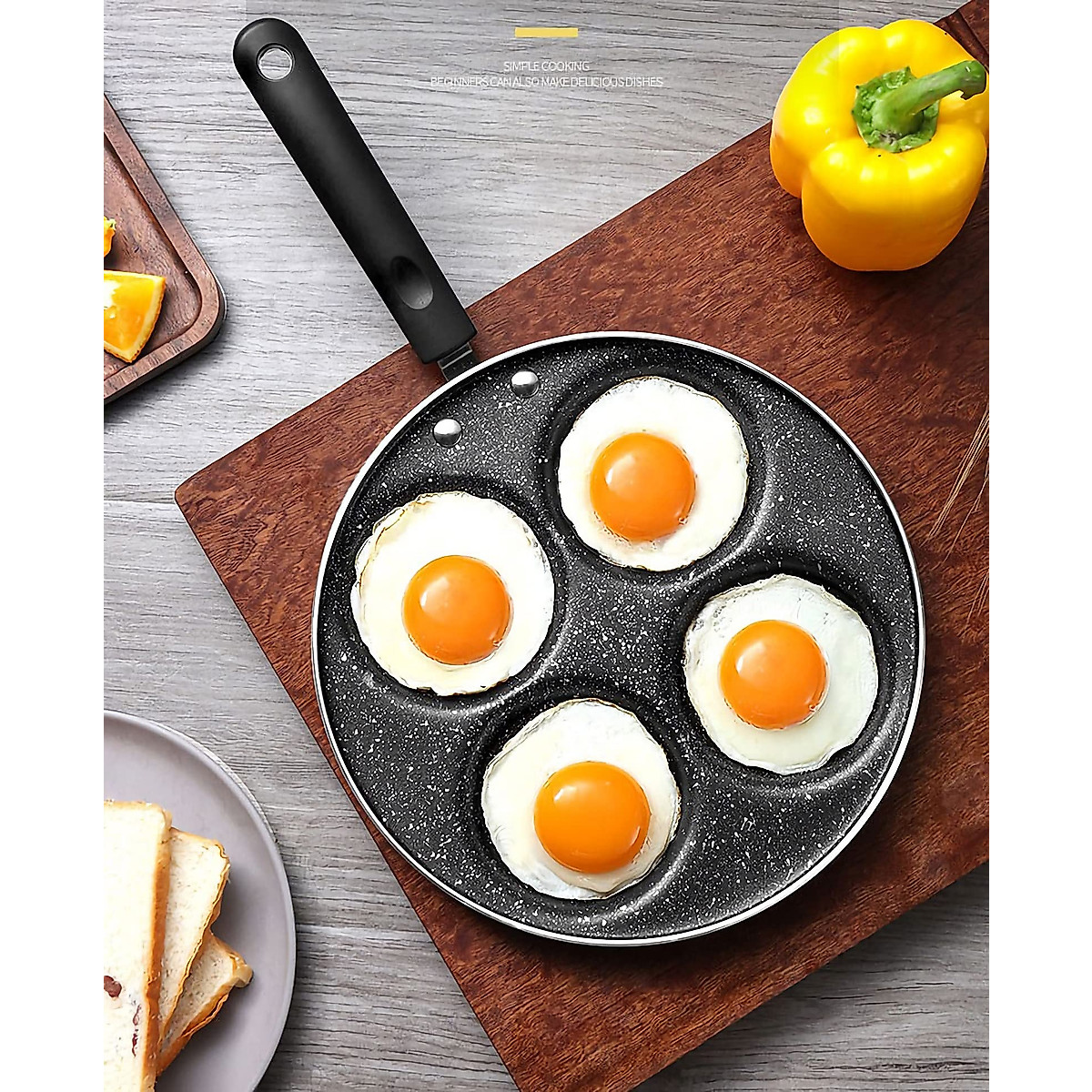 NINGVIHE Egg Pan,Non Stick Frying Pan,Skillet Pans for Cooking,Multi Egg Cooker Pan for Breakfast,Safe Non-stick Coating(Round)
