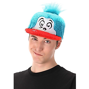elope Dr. Seuss Thing 1 Costume Fuzzy Snapback Hat Standard Blue