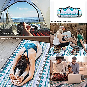 KuoSEN Picnic Blanket Beach Blanket Sandproof Waterproof 79''x79'' 3 Layers, Sandproof Beach Blanket, Picnic Blanket Waterproof Large Picnic Blanket Oversized Without Spikes (Bohemia)