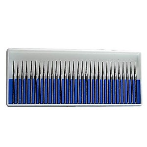 Wokesi 30Pcs Grit 150 Diamond Burrs Set, 1/8" Burr Set for Jewelry, Glass, Stone, Ceramic, Gemstones Lapidary (T7)