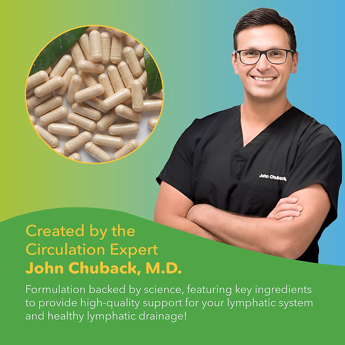 VITASUPPORTMD Lymphatic Formula, Diosmin Hesperidin 1000 mg, MPFF Lymphatic Support, Lymph System Support, Vitamin D3 and Selenium Supplement, 60 Capsules