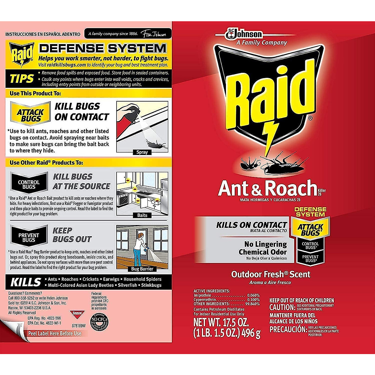 Raid Ant and Roach Killer 17.5 Ounce (Pack of 4)