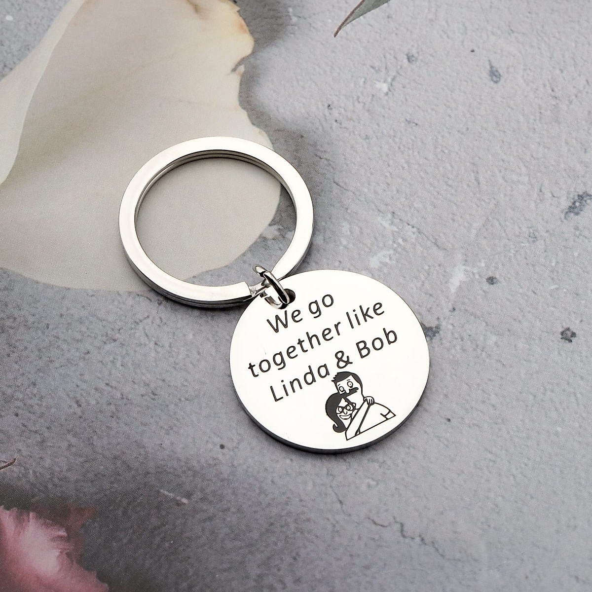 FAADBUK Bob's Burgers Inspired Gift Couple Keychian Set You’re the Linda to my Bob Valentine’s Day Gift (Go Together Linda Bob)