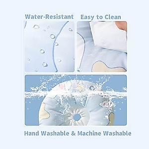 Adjustable Soft Cat Cone Collar Cloud Pattern Cat Cone for Cats Small Dogs Kitten Puppy After Surgery Prevent Licking, Waterproof(Blue,Large)