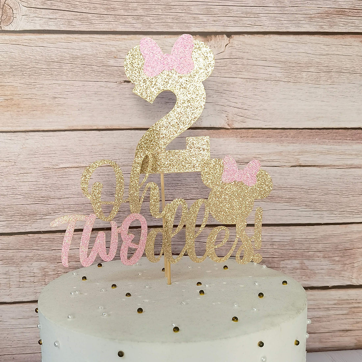 Oh Twodles Pink Mouse Twodles Birthday Party Supplies Decorations Mouse Banner Cake Topper 2nd Banner Balloon Pink Mouse Backdrop Cupcake Topper for Girls Baby Bday