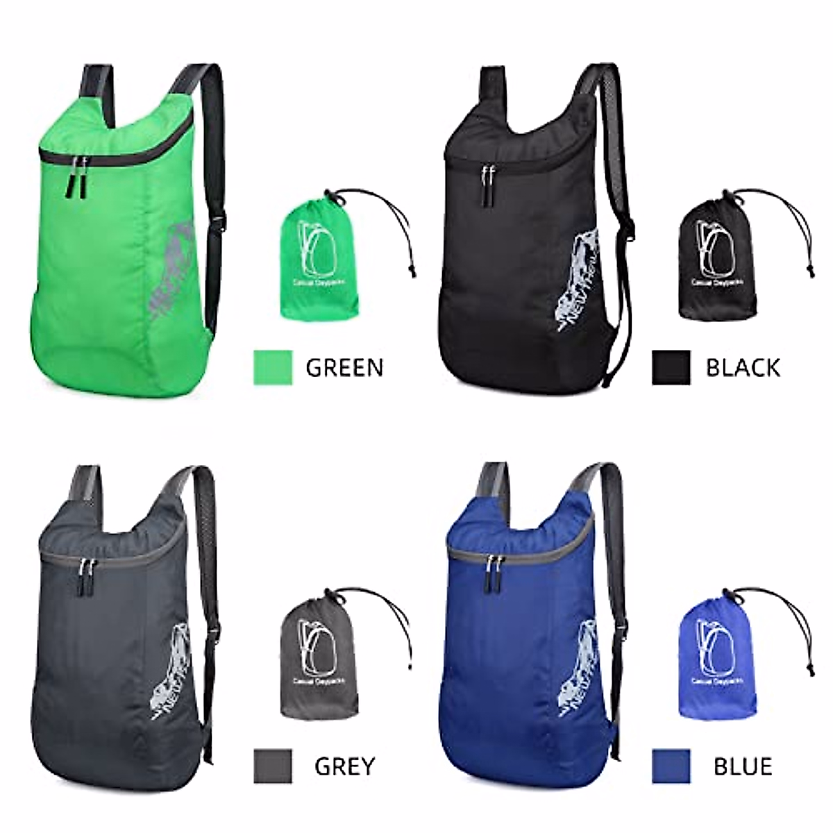 kingsea Foldable Backpack,Lightweight Packable High capacity Backpack for Travel Camping Hiking Outdoor Sports Daypack (Blue)