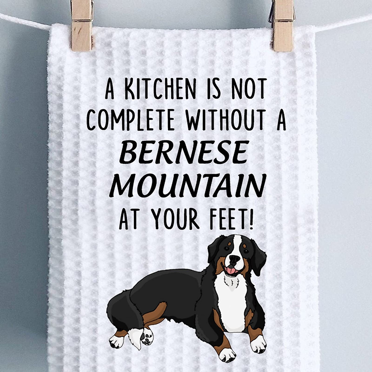 PWHAOO Bernese Kitchen Towel A Kitchen is Not Complete Without A Bernese Mountain Kitchen Towel Bernese Lover Gift (Bernese Mountain T)