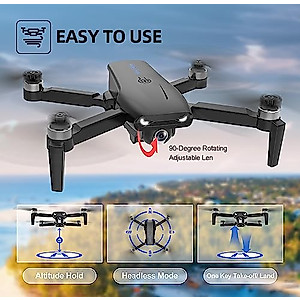 LMRC-12 Drone with 1080p UHD Camera for Adults Beginner, Foldable 2.4GHz FPV Drone, Less than 249g, RC Quadcopter Toys Gifts with Brushless Motor, Altitude Hold, Follow Me, 2 Batteries, Black