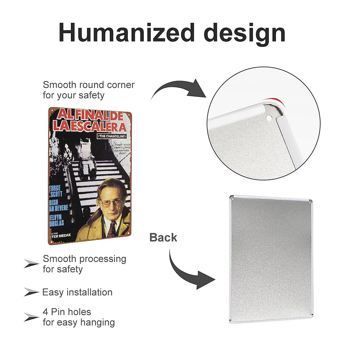 The Changeling Professional Tin Poster- Ideal Wall Decor for Bars, Cafes, Offices, Restaurants, Homes, Gardens, Shops, Clubs - 12 X 8 Inches