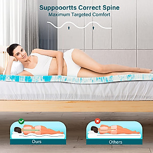 Airensky 3 Inch Queen (60"x80") Memory Foam Mattress Topper, Cooling Gel Infused Foam Mattress Topper for Pressure Relief Back Pain, Bed Toppers, CertiPUR-US