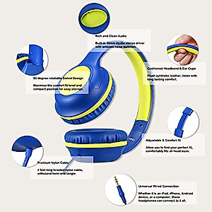 Olitec Kids Headphones - Over-Ear Headphones for Kids, and Teen, Ideal Headphones for Kids for School and Long-Ride Travel, Lightweight Headset with Aux 3.5mm Jack Connection